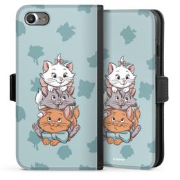 DeinDesign iPhone SE (2020) Handy Klapph&uuml;lle Handyh&uuml;lle aus Kunst Leder schwarz Flip Case Aristocats Cat Disney Sideflip mit Lasche