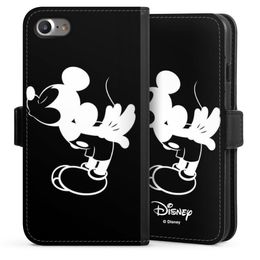 DeinDesign iPhone 8 Handy Klapph&uuml;lle Handyh&uuml;lle aus Kunst Leder schwarz Flip Case Disney Mickey Mouse Official Licensed Product Sideflip mit Lasche