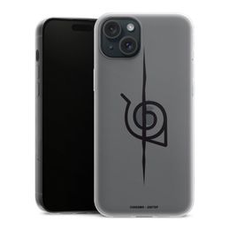 DeinDesign iPhone 15 Plus Handy Slim Case Silikon Handyh&uuml;lle transparent H&uuml;lle extra d&uuml;nn Konoha Sasuke Naruto Shippuden Silikon Slim Case