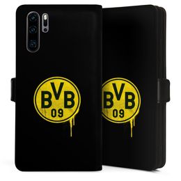 DeinDesign Huawei P30 Pro Handy Klapph&uuml;lle Handyh&uuml;lle aus Kunst Leder schwarz Flip Case Borussia Dortmund Official Licensed Product Bvb Sideflip mit langer 