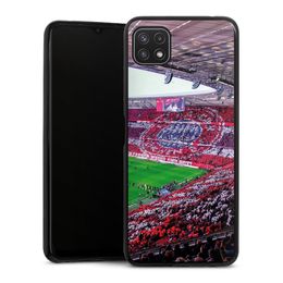 DeinDesign Galaxy A22 5G Handy Slim Case extra d&uuml;nn Silikon Handyh&uuml;lle schwarz H&uuml;lle Stadium Fcb Fc Bayern M&uuml;nchen Silikon Slim Case