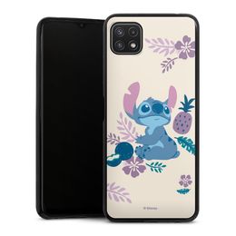 DeinDesign Galaxy A22 5G Handy Slim Case extra d&uuml;nn Silikon Handyh&uuml;lle schwarz H&uuml;lle Flowers Lilo & Stitch Official Licensed Product Silikon Slim Case