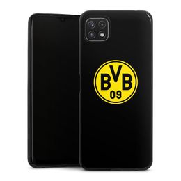 DeinDesign Galaxy A22 5G Handy Slim Case extra d&uuml;nn Silikon Handyh&uuml;lle schwarz H&uuml;lle Logo Borussia Dortmund Bvb Silikon Slim Case