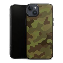 DeinDesign iPhone 14 Plus Handy Silikon H&uuml;lle Case schwarz Handyh&uuml;lle Camouflage Tarnmuster Army