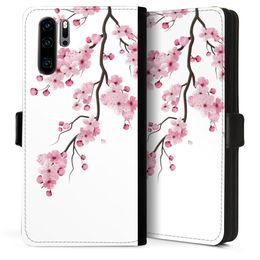DeinDesign Huawei P30 Pro Handy Klapph&uuml;lle Handyh&uuml;lle aus Kunst Leder schwarz Flip Case Aisa Japan Cherry Blossom Sideflip mit langer Lasche