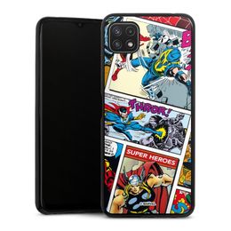 DeinDesign Galaxy A22 5G Handy Slim Case extra d&uuml;nn Silikon Handyh&uuml;lle schwarz H&uuml;lle Avengers Marvel Comic Silikon Slim Case