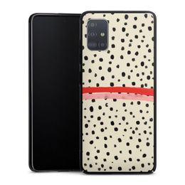 DeinDesign Galaxy A51 Handy Hard Case Schutzh&uuml;lle schwarz Smartphone Backcover Stripes Points Kunst Hard Case
