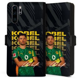 DeinDesign Huawei P30 Pro Handy Klapph&uuml;lle Handyh&uuml;lle aus Kunst Leder schwarz Flip Case Borussia Dortmund Gregor Kobel Bvb Sideflip mit langer Lasche