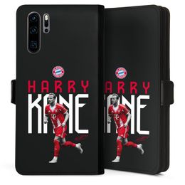 DeinDesign Huawei P30 Pro Handy Klapph&uuml;lle Handyh&uuml;lle aus Kunst Leder schwarz Flip Case Fc Bayern M&uuml;nchen Official Licensed Product Harry Kane Sideflip mit 