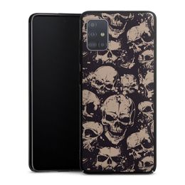 DeinDesign Galaxy A51 Handy Hard Case Schutzh&uuml;lle schwarz Smartphone Backcover Totenkopf Halloween Gothic Hard Case