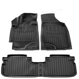 Boni-Shop&reg; Gummifu&szlig;matten Auto f&uuml;r TOYOTA Highlander (XU40) (2008-2013), 3D, passgenau, hoher Rand, Polyurethan