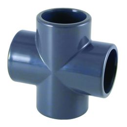 Cepex PVC Fittinge, PVC Kreuz Muffe 50mm PN16, Rohrverbinder