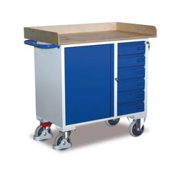 Cordes Werkstattwagen, 6 Schubladen, Ladefl&auml;che, Schrank, Werkzeugwagen, EasySTOP
