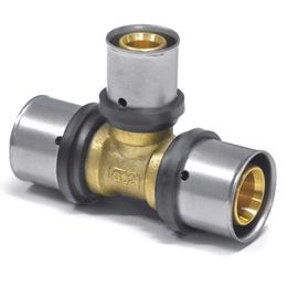 Boni-Shop&reg; T-St&uuml;ck Pressfitting, reduziert, 26x3 - 20x2 - 26x3, Rohrverbinder