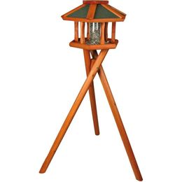 Vogelhaus mit St&auml;nder, Futterhaus Silo, Holz, 50x34cm, 1,40m