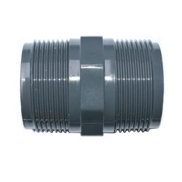 Cepex PVC Fitting, Doppelnippel 1 1/2 Zoll, PVC-U AG x AG, Rohrverbinder