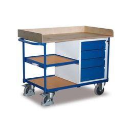 Cordes Werkstattwagen mit Schubladen, Werkzeugwagen, 4 Schubladen, 3 Ladefl&auml;chen