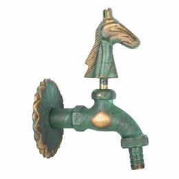 Boni-Shop&reg; Nostalgie Auslaufventil Pferdekopf patiniert 1/2"