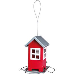 Futterhaus, Vogelhaus zum Aufh&auml;ngen, rot, Metall