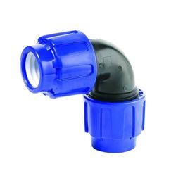 Cepex PE Rohr Verschraubung, 90&deg; Winkel, 25mm, Klemmverbinder, Trinkwassergeeignet