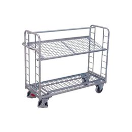 Cordes Etagenwagen, verzinkt, 2 Drahtgitterb&ouml;den, 250 kg Traglast, EasySTOP
