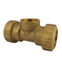 Boni-Shop&reg; PE Rohr Verschraubung, Messing T-St&uuml;ck IG 40mm x 1 1/4", Trinkwasser, DVGW Zulassung