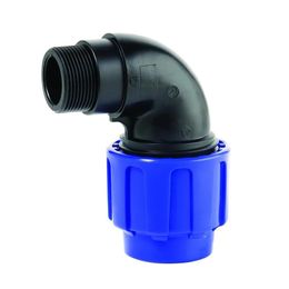 Cepex PE Rohr Verschraubung, Winkel 90&deg;, 40mm Klemmverschraubung, Trinkwasser geeignet