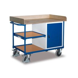 Cordes Werkstattwagen, Werkzeugwagen, mit 3 Ladefl&auml;chen, Schrank, EasySTOP, 400 kg Traglast