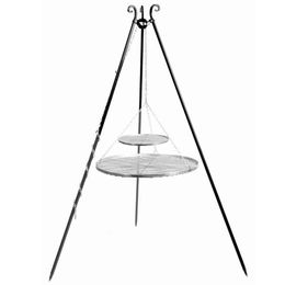 Schwenkgrill, Dreibein Grill, 180 cm, Doppelrost 70/40 cm, Grillset