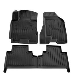 Boni-Shop&reg; Gummifu&szlig;matten Auto f&uuml;r HYUNDAI Tucson (JM) (2004-2012), 3D, passgenau, Polyurethan, mit hohem Rand