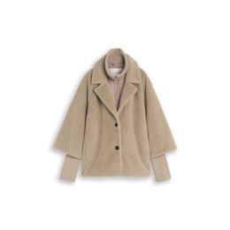 Tom Tailor Damen Cosy Cape Jacke im 2-in-1-Look, grau, Uni, Gr. XS