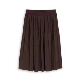 Tom Tailor Damen Plissee Rock mit elastischem Bund, braun, Uni, Gr. 34