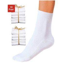 GO IN Damen Basicsocken, Wei&szlig;, Gr. 35/38, Str&uuml;mpfe & Socken, Material: Baumwolle