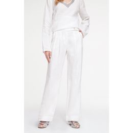 Heine Damen Leinenhose, Wei&szlig;, Gr. 40, Weite Hosen, Material: Leinen