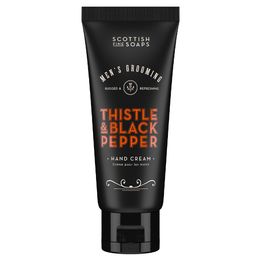 Scottish Fine Soaps Men's Grooming Thistle & Black Pepper Hand Cream 100ml Tube