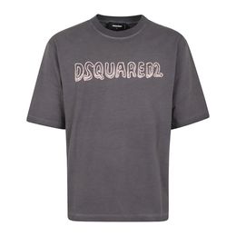 Dsquared2 - "Best Fade" T-Shirt f&uuml;r Herren, Logo, lose Passform (Anthrazit)