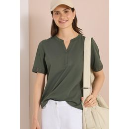 Cecil Damen Tunikashirtkhaki, Gr. XXL, unifarben, Web, 100% Baumwolle, Shirts, im Tunika-Style