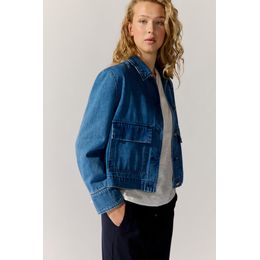 Damen Jeansjacke, blau, Gr. 38, THE FASHION PEOPLE, unifarben, Obermaterial: 100% Baumwolle., Jacken