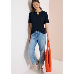 Cecil Damen Tunikashirtuniversal blau, Gr. XS, unifarben, Web, 100% Baumwolle, Shirts, im Tunika-Style