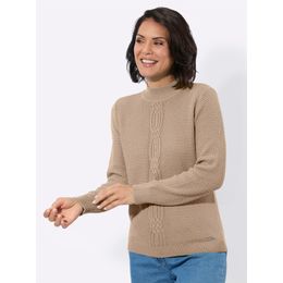 Casual Looks Damen Rollkragenpullover "Rollkragen-Pullover"beige, Gr. 46, unifarben, 50% Baumwolle, 50% Polyacryl, Pullover