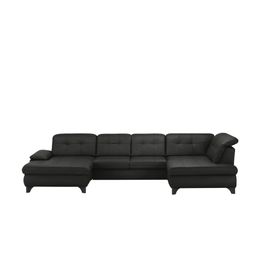 Kollektion Kraft Wohnlandschaft Leder Jona schwarz Ma&szlig;e (cm): B: 368 H: 100 T: 194.0 &raquo; M&ouml;bel Kraft