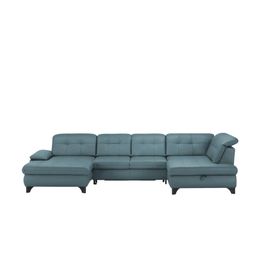 Kollektion Kraft Wohnlandschaft Leder Jona blau Ma&szlig;e (cm): B: 368 H: 100 T: 194.0 &raquo; M&ouml;bel Kraft