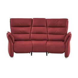 Hukla Trapezsofa Echtleder Corina rot Ma&szlig;e (cm): B: 202 H: 112 T: 120.0 &raquo; M&ouml;bel Kraft
