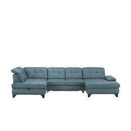 Kollektion Kraft Wohnlandschaft Leder Jona blau Ma&szlig;e (cm): B: 368 H: 100 T: 194.0 &raquo; M&ouml;bel Kraft