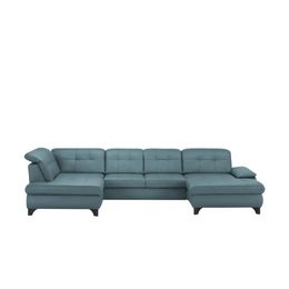 Kollektion Kraft Wohnlandschaft Leder Jona blau Ma&szlig;e (cm): B: 368 H: 100 T: 194.0 &raquo; M&ouml;bel Kraft