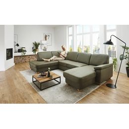 Kollektion Kraft Wohnlandschaft aus Mikrofaser Oliver gr&uuml;n Ma&szlig;e (cm): B: 300 H: 85 T: 202.0 &raquo; M&ouml;bel Kraft