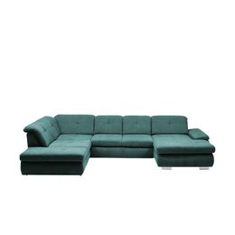 Kollektion Kraft Wohnlandschaft Flachgewebe Affair t&uuml;rkis/petrol Ma&szlig;e (cm): B: 371 H: 100 T: 260.0 &raquo; M&ouml;bel Kraft