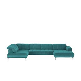 Kollektion Kraft Wohnlandschaft Sarina t&uuml;rkis/petrol Ma&szlig;e (cm): B: 383 H: 75 T: 212.0 &raquo; M&ouml;bel Kraft