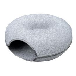 Aum&uuml;ller Donut Katzentunnel, Filz, hellgrau