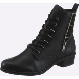 Rieker Damen Stiefelette, Gr. 41schwarz, Lederimitat, Schuhe